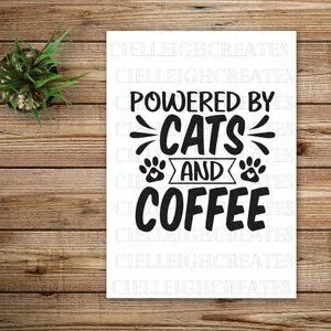 Hand Crafted | Cat | 2 For 2 Powered By Cats And Coffee Vinyl Decal ...